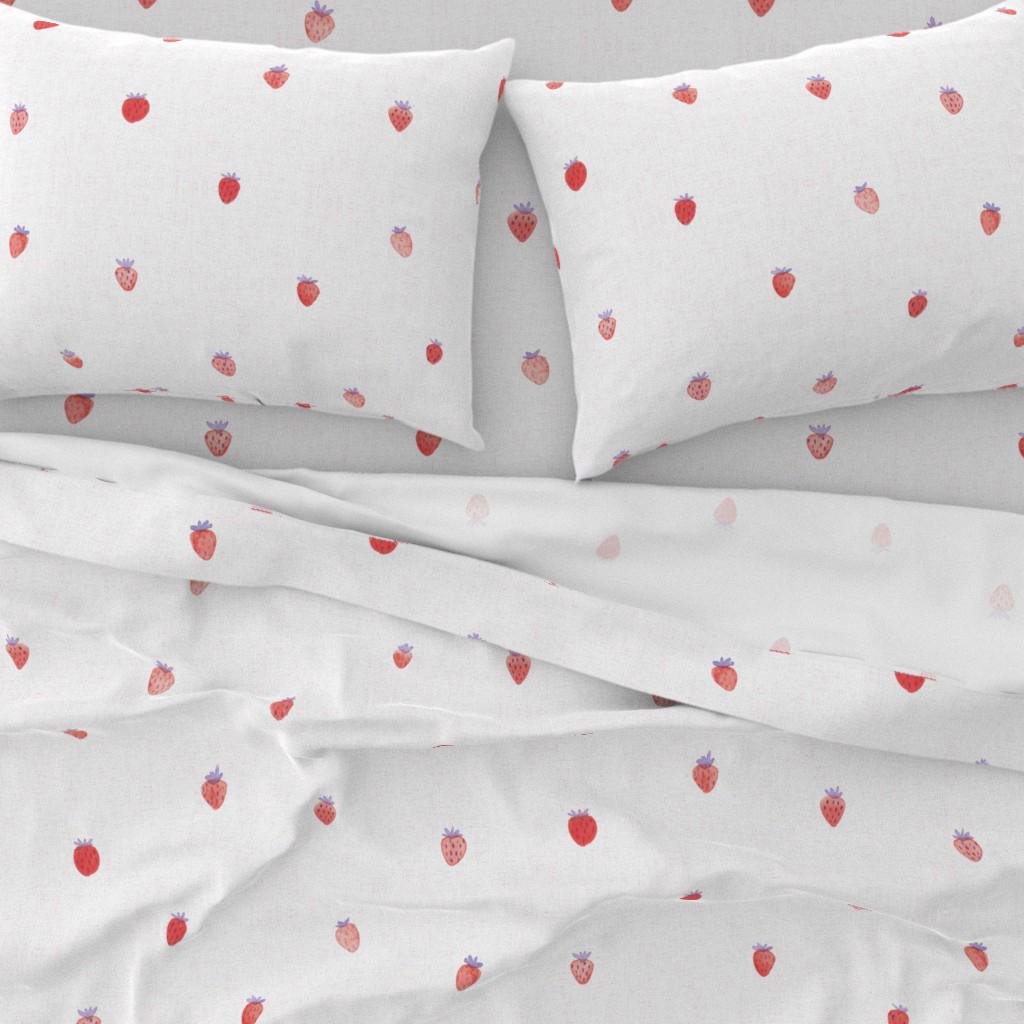 Cottage Strawberries Sheets - Watercolor Strawberry by Friztin - Fruit ...