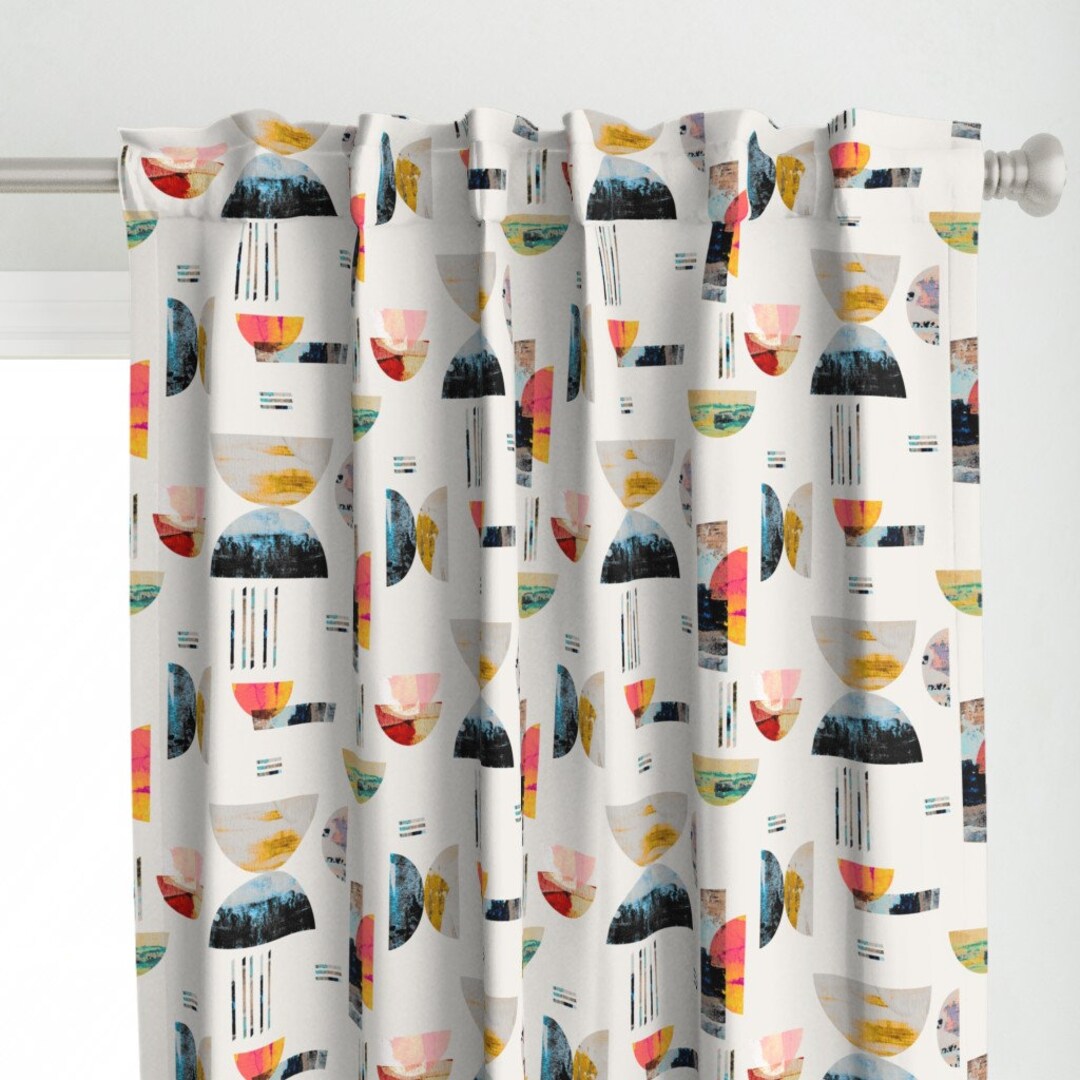 Abstract Curtain Panel - Abstract Shapes by Jenflorentine - Abstract ...