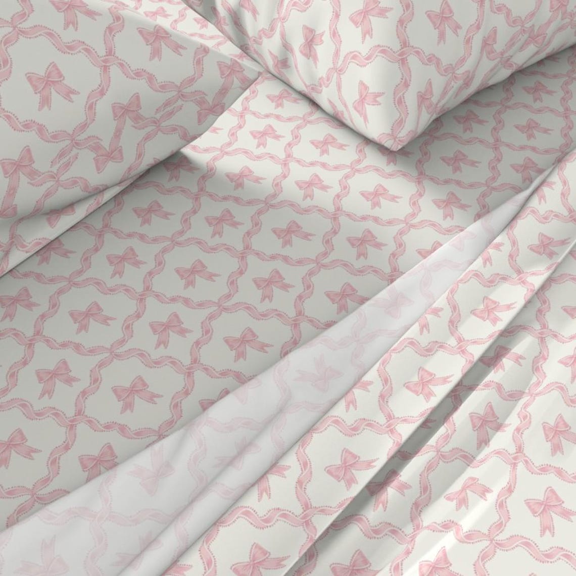 Chinoiserie Sheets - Ribbon Trellis by Nessnordberg - Ribbon Trellis ...