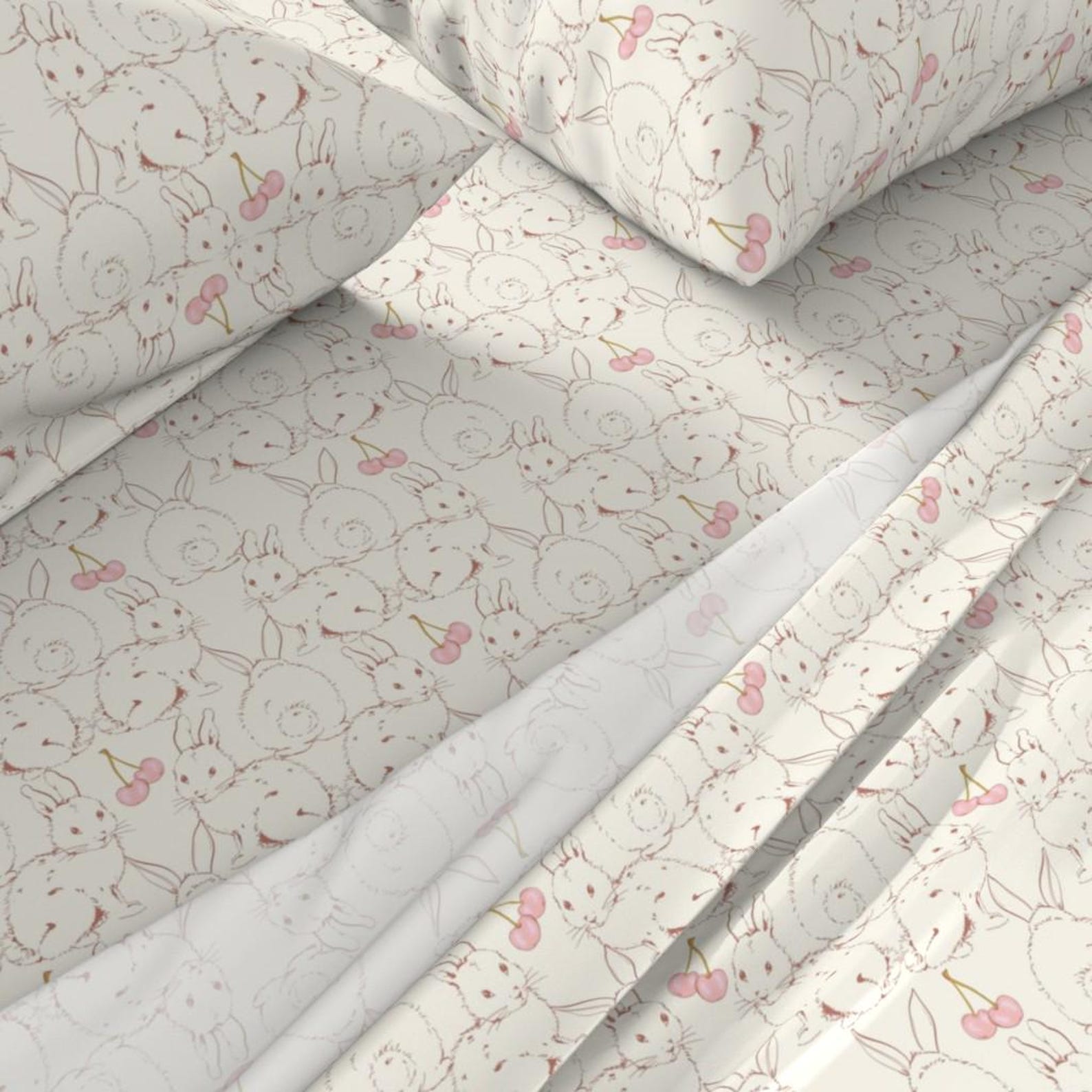 Easter Bunny Sheets - Bunnies & Cherries by Paisleyanddot_llc - Wild ...