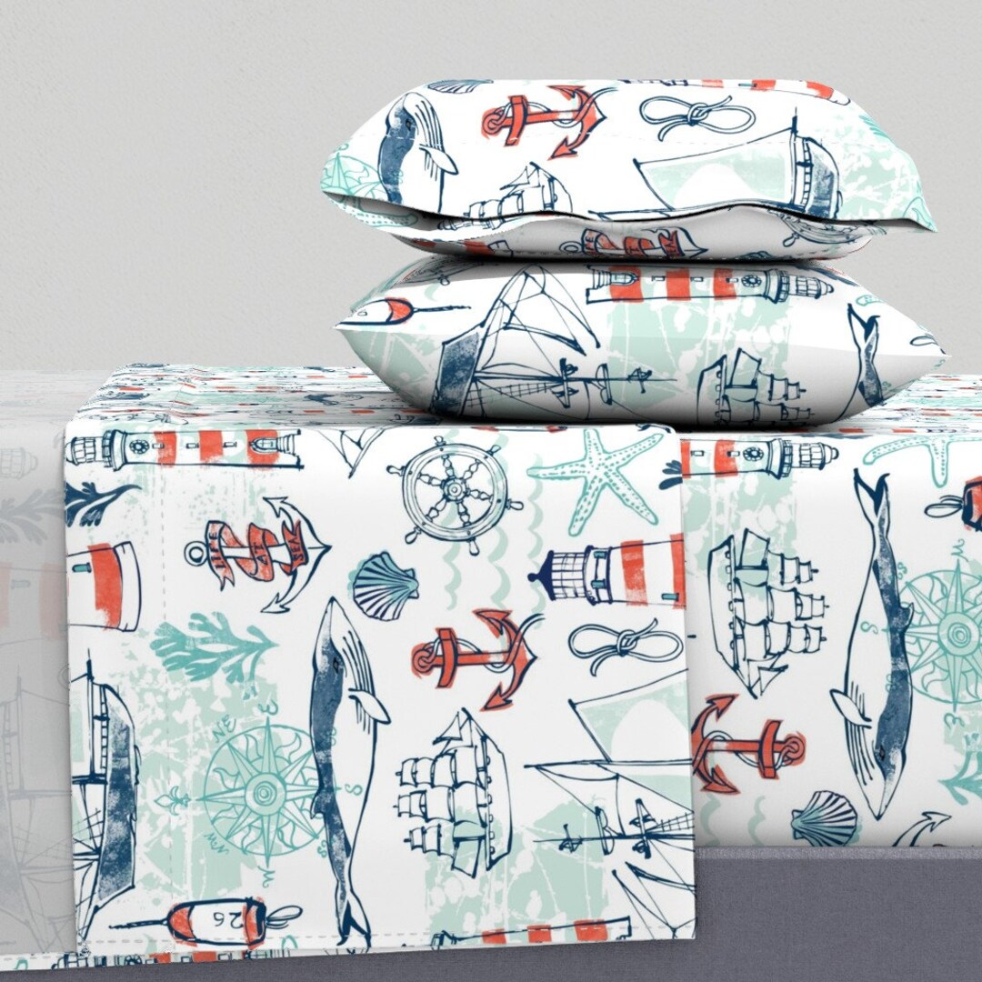 Nautical Ships Sheets Nautical Pacific by Ohn_mar_win Watercolor Ocean ...