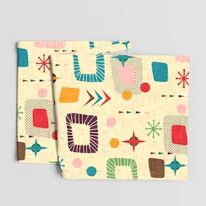 Retro Mod Table Runner 1950s Atomic Pattern by Bruxamagica - Etsy