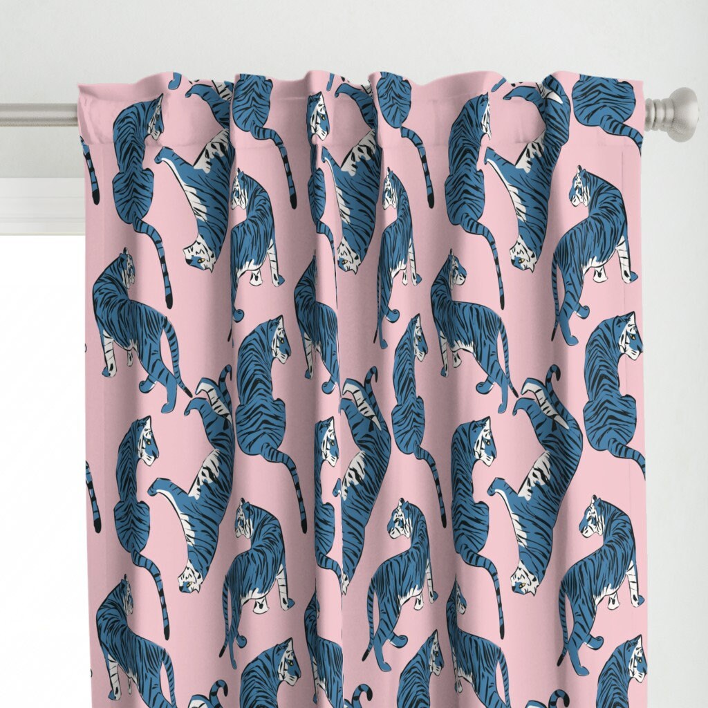 Tiger Animalier Curtain Panel Tigers by Bluelela Asian - Etsy