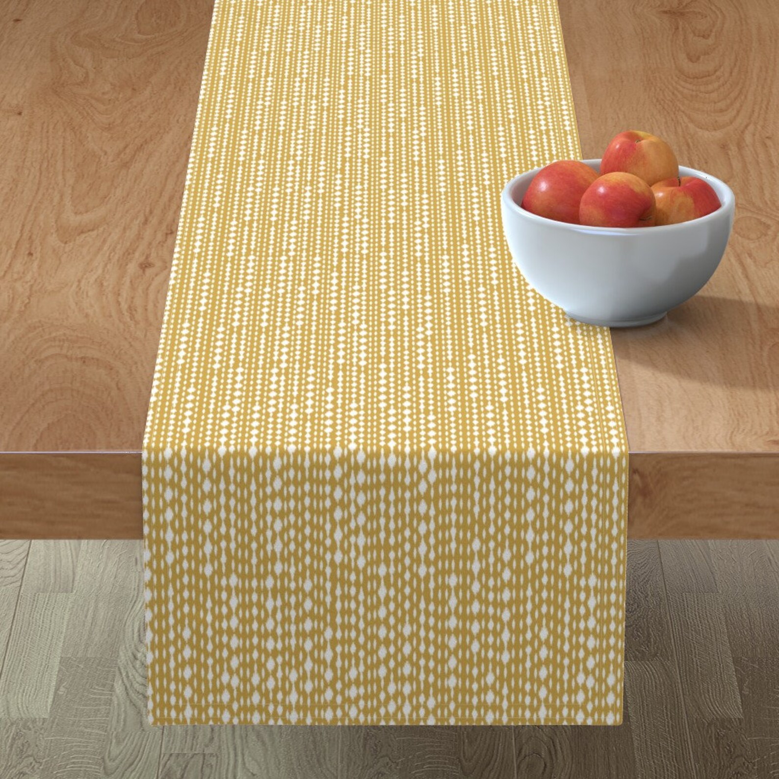 Spots Table Runner Yellow White Stripes by Bohemiangypsyjane - Etsy