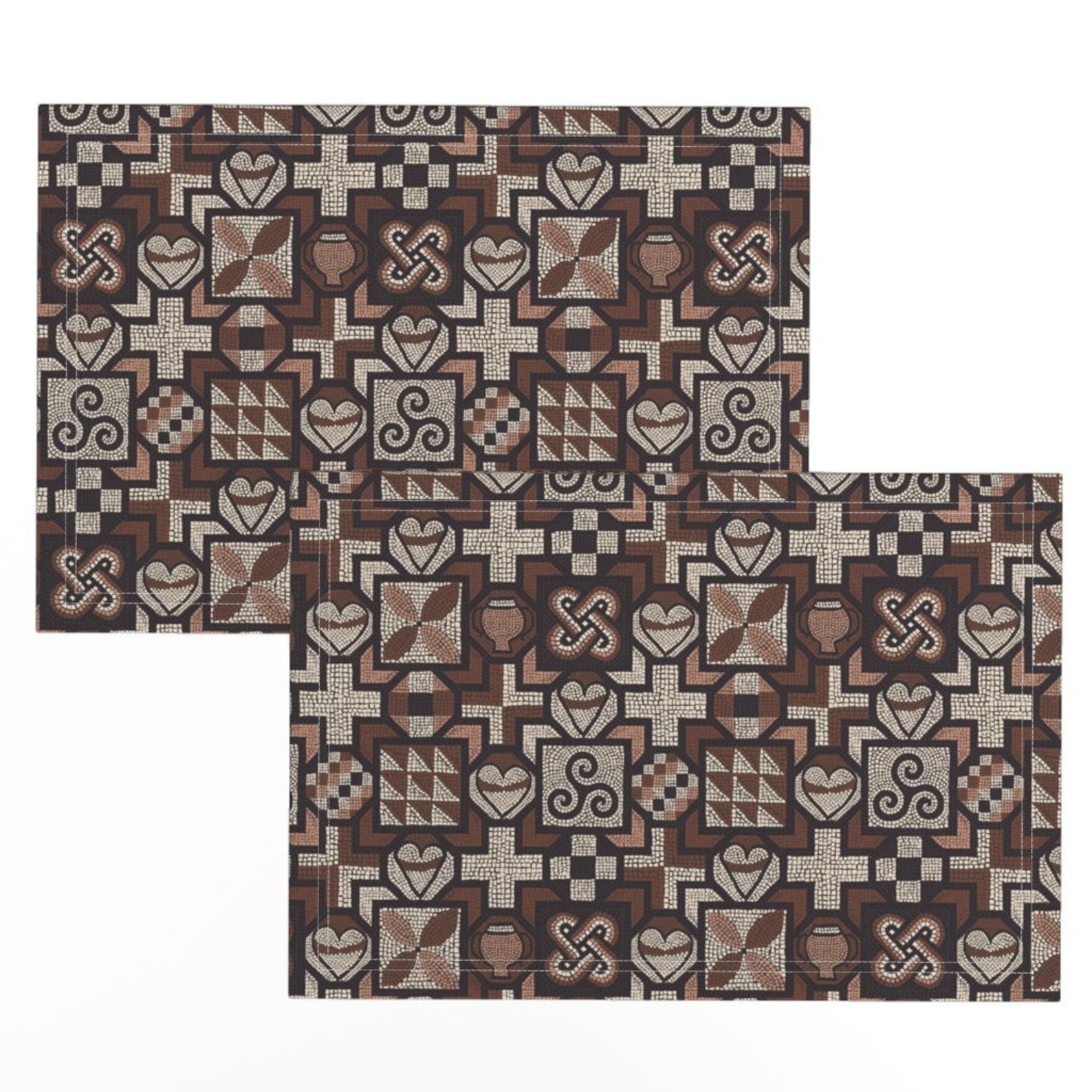 Mosaic Tiles Placemats set of 2 Roman Mosaic by - Etsy