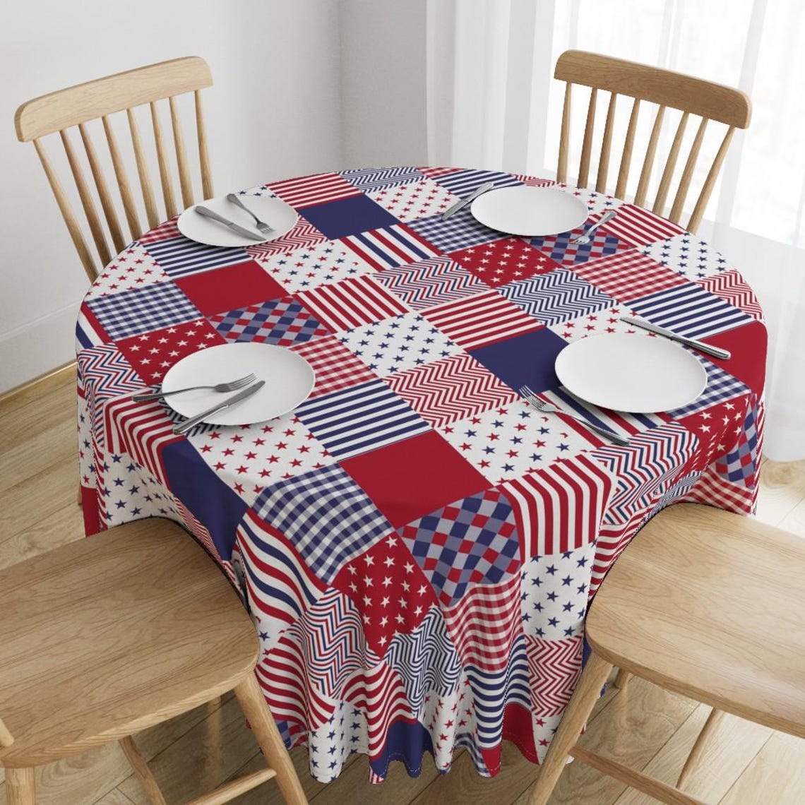 American Flag Tablecloth - Usa Patchwork by Paper_and_frill - July 4th ...