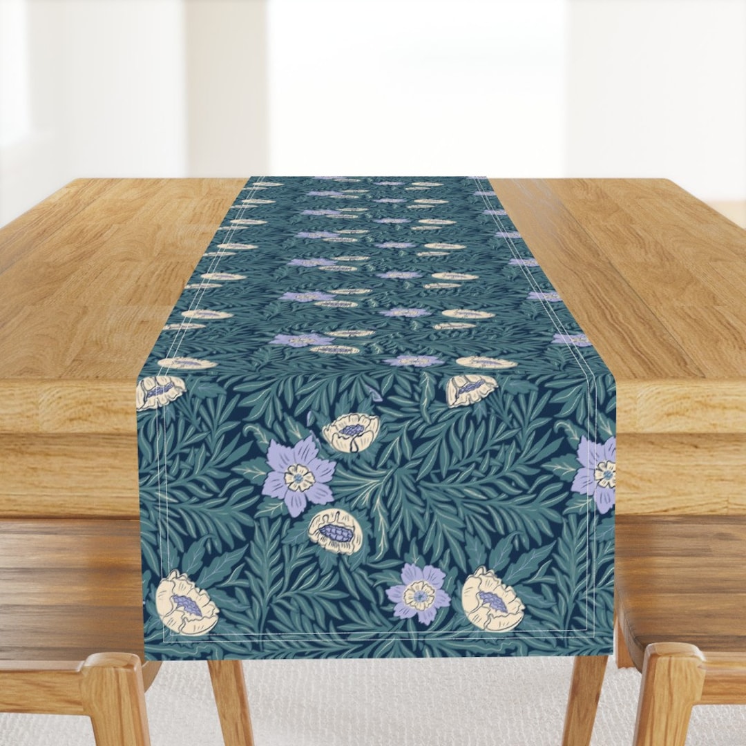 Arts and Crafts Table Runner - Willow Leaves by Tarareed - Historical ...