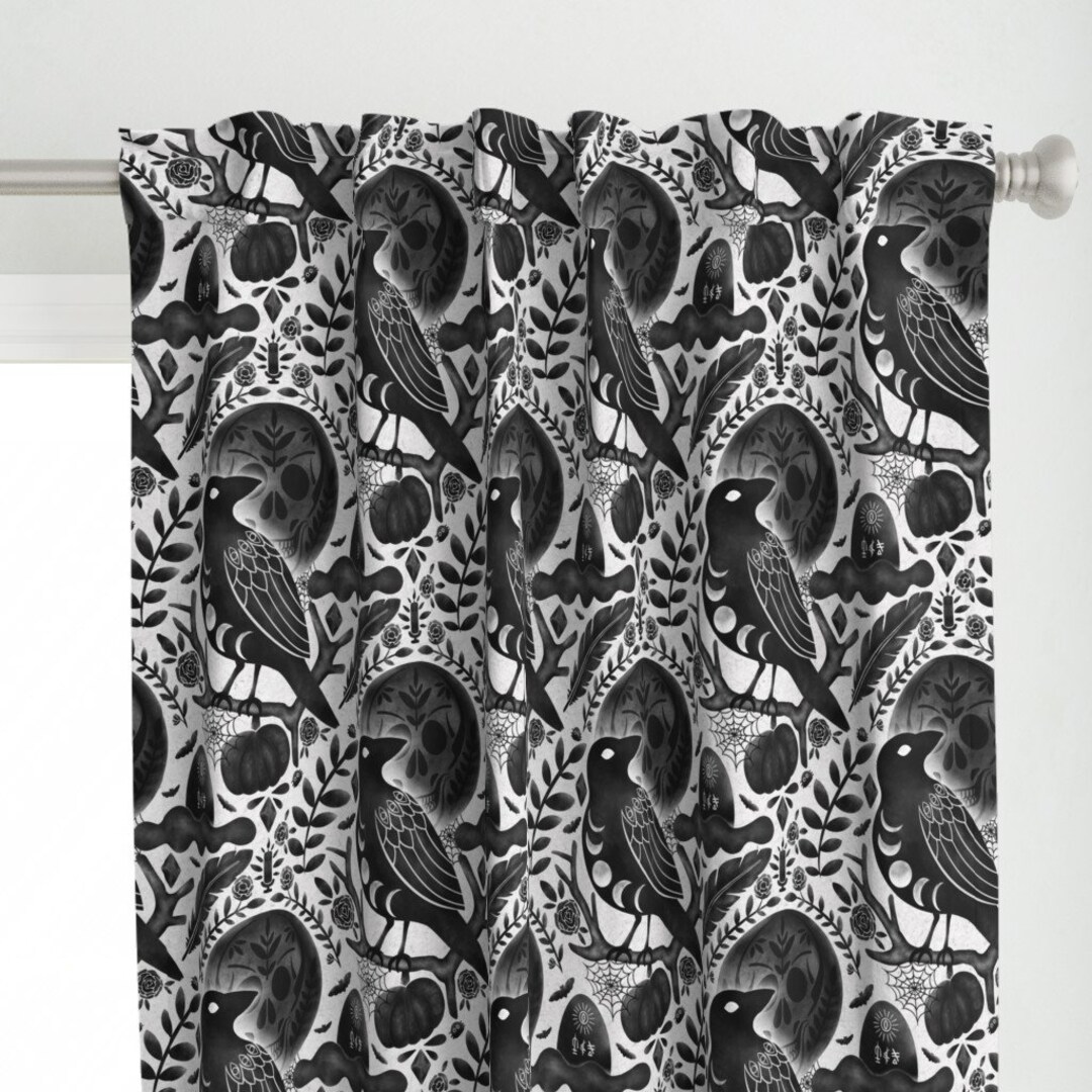 Ravens Curtain Panel Ravens Night of the Magic by Ozdebayer Feather ...
