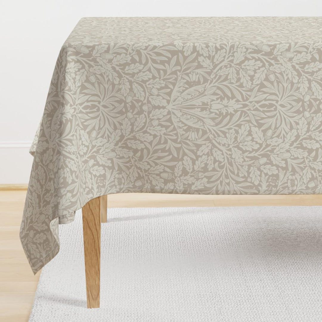Vintage Neutral Tablecloth - Acorn William Morris by Salvagescapes ...