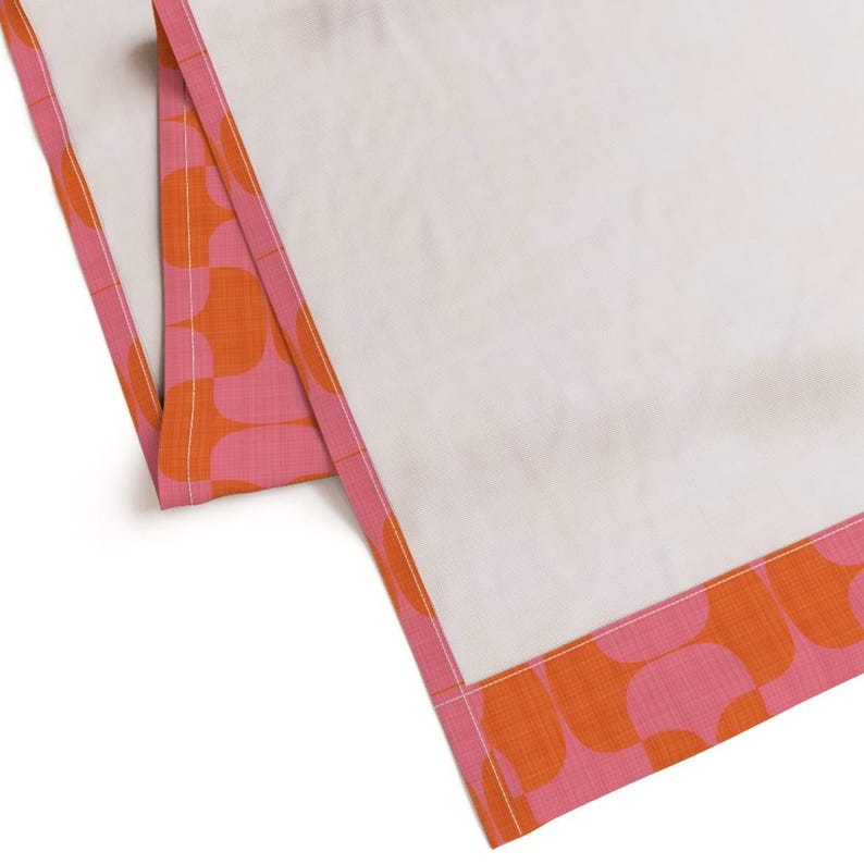 Orange Coral Curtain Panel - Bold Minimal Tessellate Mod Tangerine Red ...