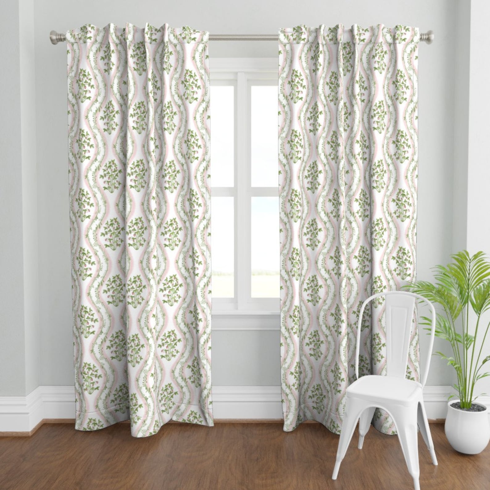 Cottagecore Vine Curtain Panel - Grandmillennial Garden Pastel ...