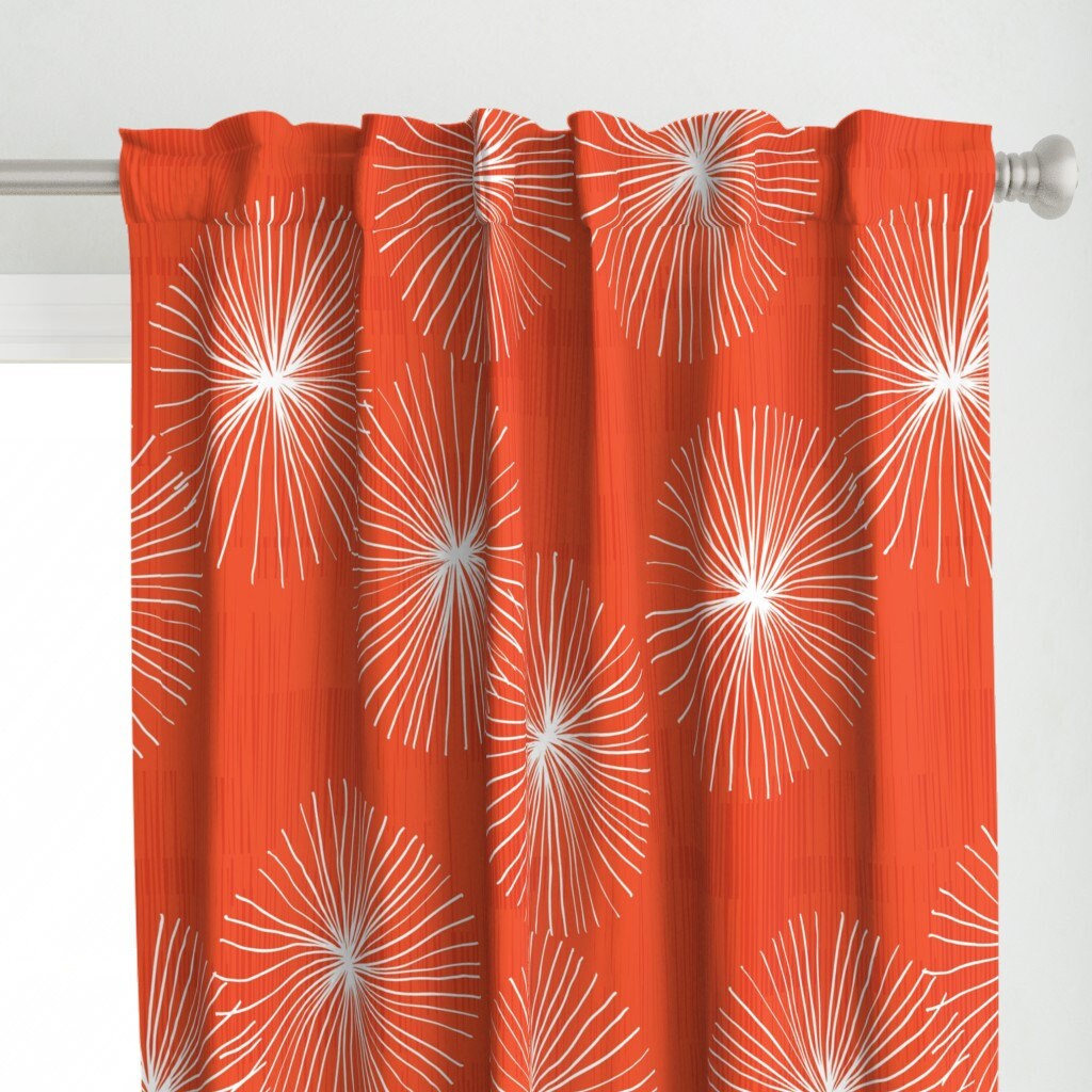 Dandelion Floral Curtain Panel Watermelon Dandelions by - Etsy