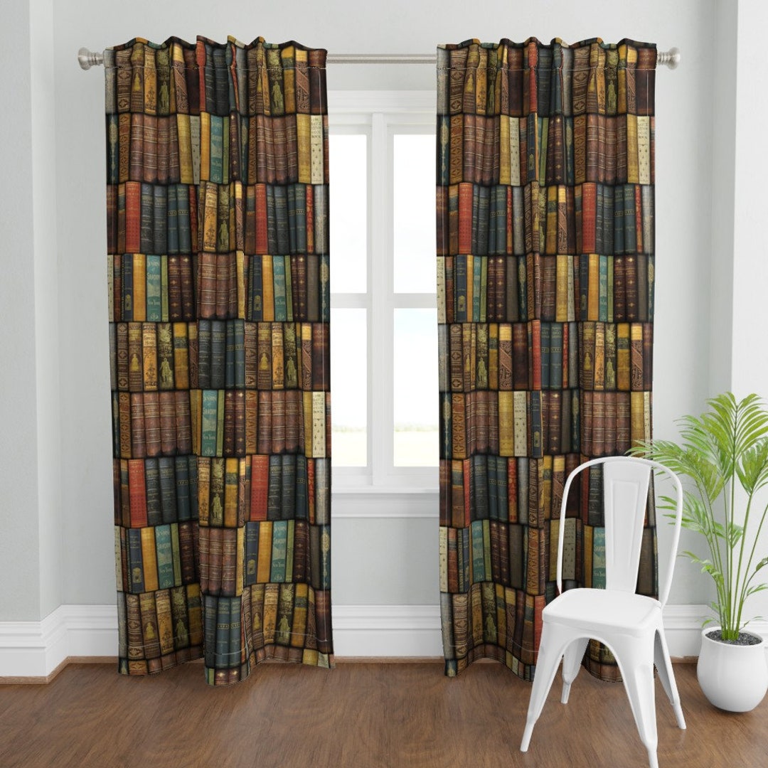 Vintage Books Curtain Panel - Instant Library by Peacoquettedesigns ...