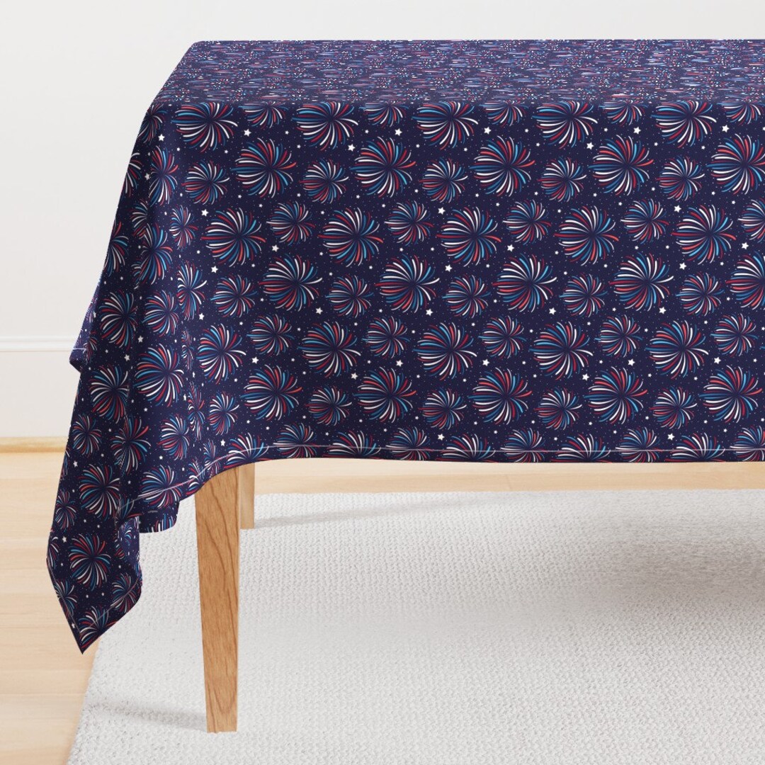 Patriotic Fireworks Tablecloth Star Spangled Night by Robyriker 4th of ...
