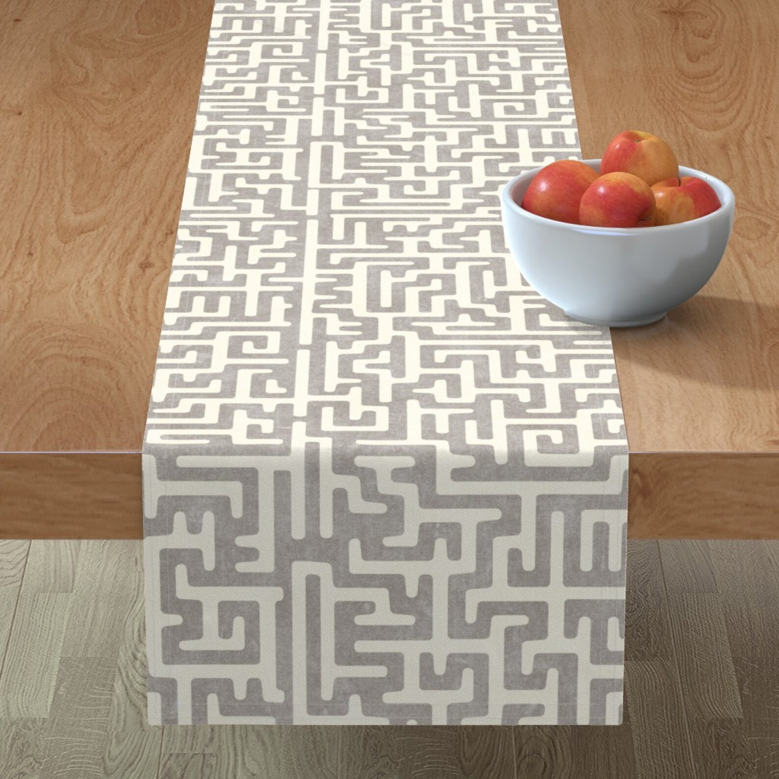 Neutral Earth Tone Table Runner Mud Cloth Maze by | Etsy