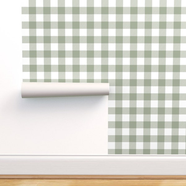Green White Check Wallpaper - Etsy