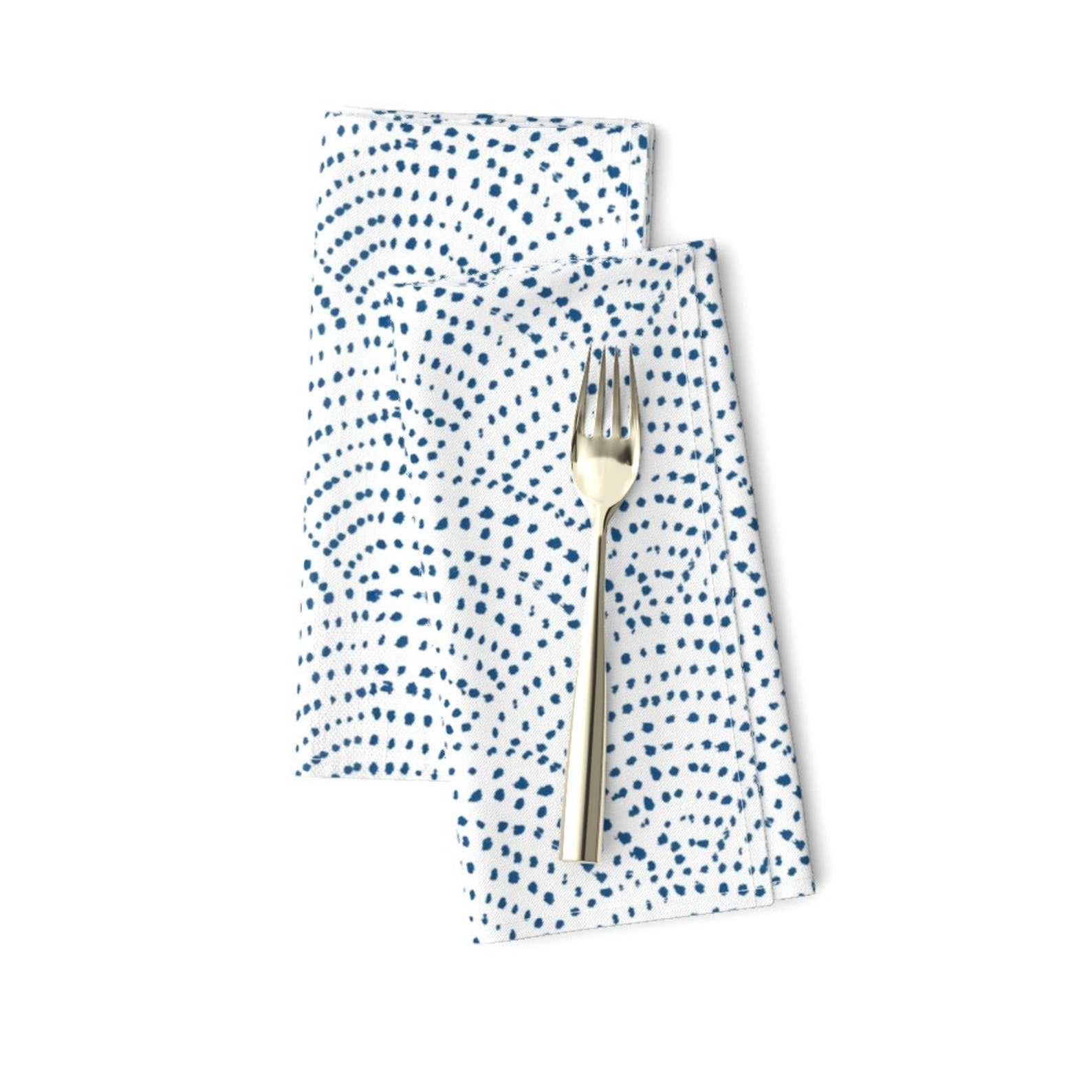 Blue And White Dinner Napkins Set of 2 Large Ink Dot | Etsy