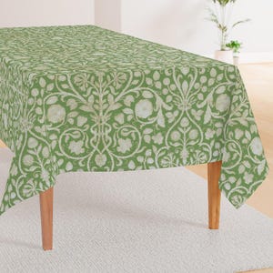 Green Damask Tablecloth - Provence in Green by Willowlanetextiles ...