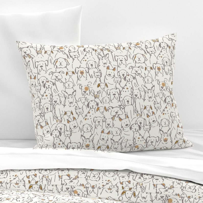 Whimsical Dog Bedding - Neutral Doodle Dogs by Shellyreneedesigns ...