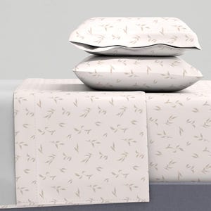 Neutral Botanical Sheets - Minimalist Leaves by Linnestcreative ...