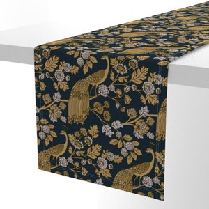 Chinoiserie Table Runner - Peacock Garden by Ceciliamok - Peacock ...
