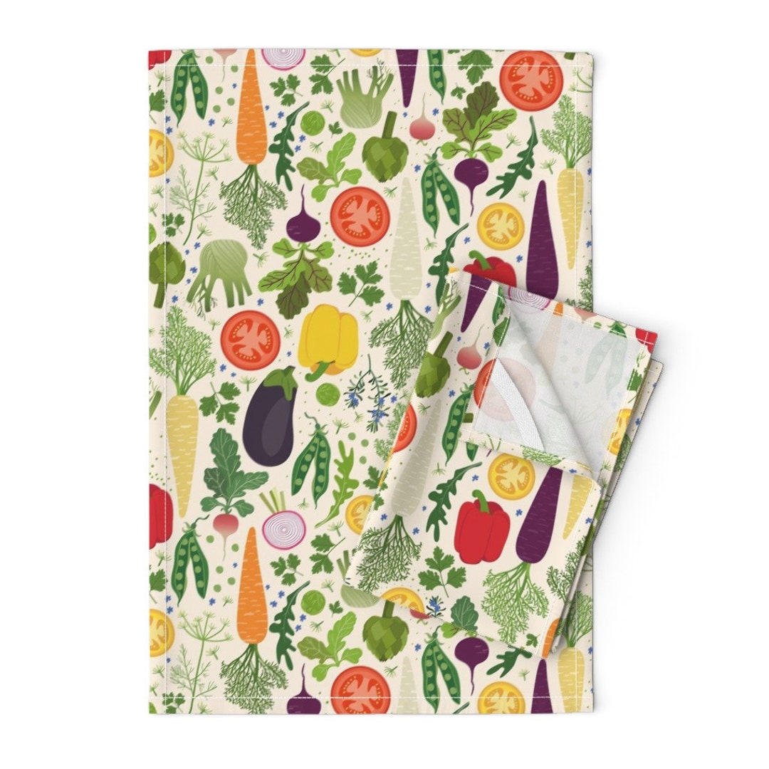 Seasonal Vegetable Tea Towels set of 2 My Veg Garden by Damaste Herb Garden Vegetable Garden ...