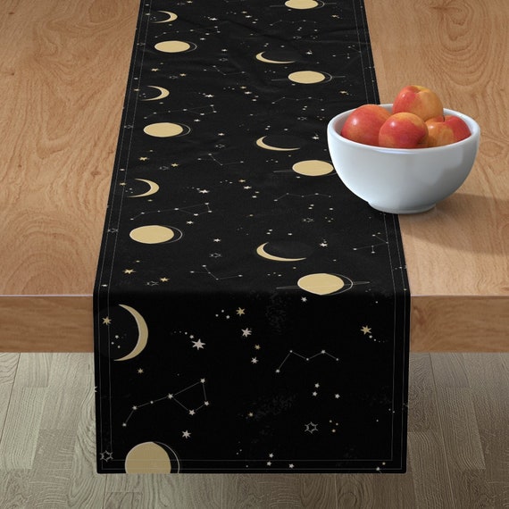 Constellation Table Runner Dark Moonlanding by mint_tulips | Etsy