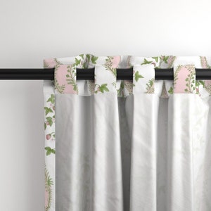 Victorian Garden Curtain Panel Strawberry Center Stripe by Danika ...