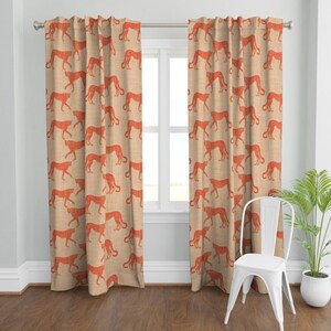 Orange Cheetahs Curtain Panel - Orange Cheetahs Beige by Sarah_faber ...