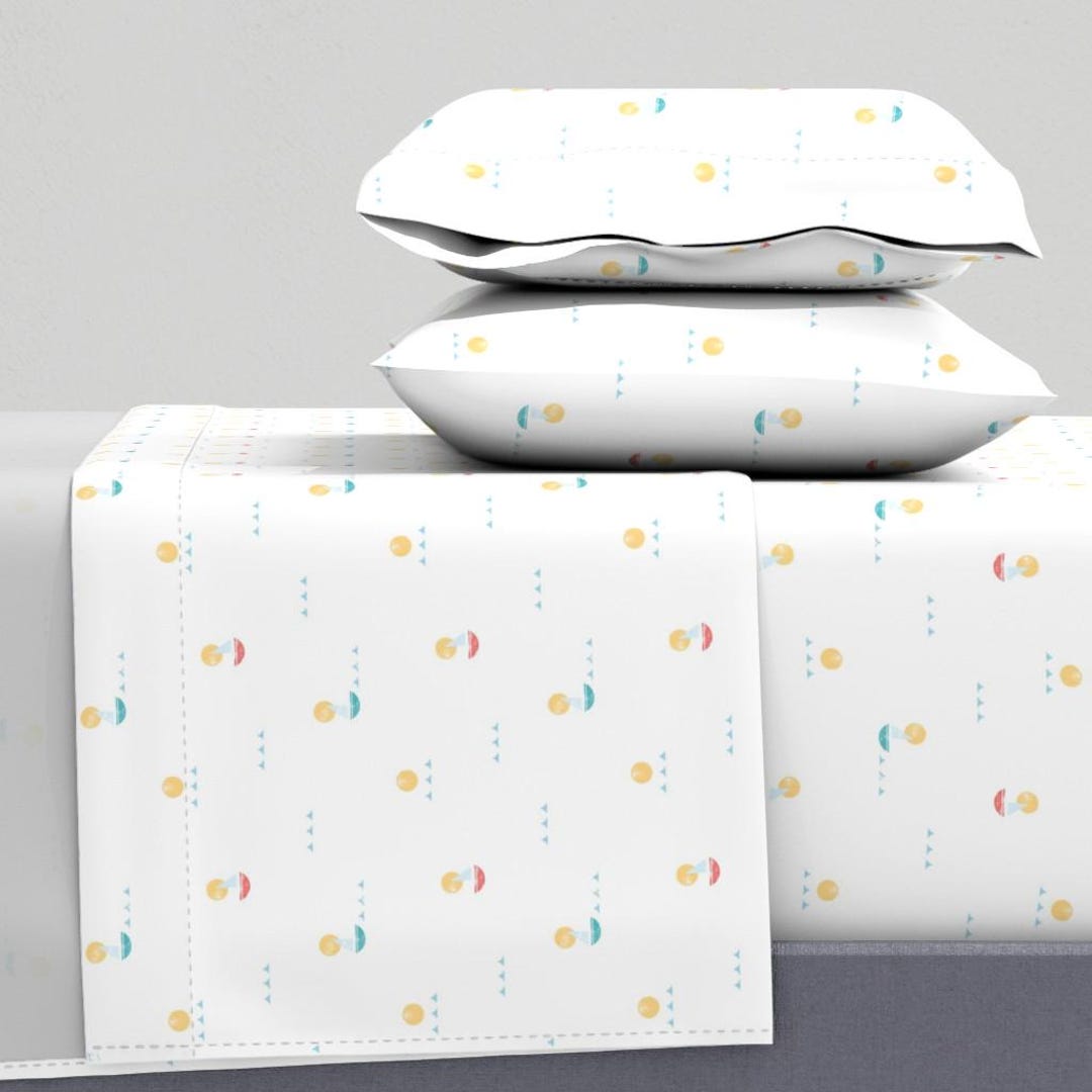 Summer Sailboat Sheets - Playful Sailboats White by Bernadette_sosa ...