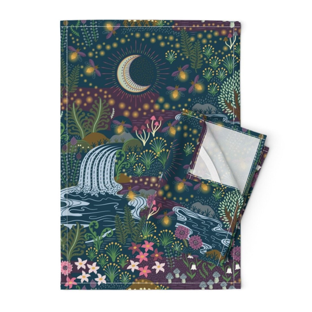 Magical Garden Tea Towels set of 2 Magical Meadow by Misentangledvision ...
