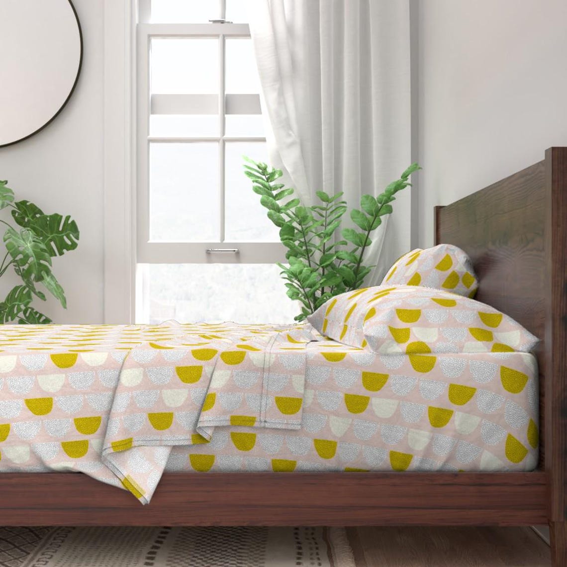 Blush and Mustard Sheets - Moon Phases by Littlesmilemakers - Scandi ...