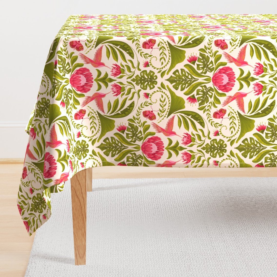 Art Nouveau Tablecloth Hummingbird Damask by Lidiebug Hummingbird ...