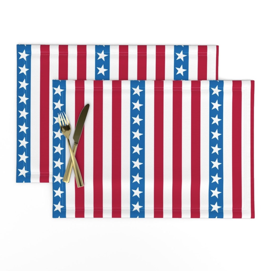 Patriotic Stripes Placemats set of 2 Stars and Stripes by ...