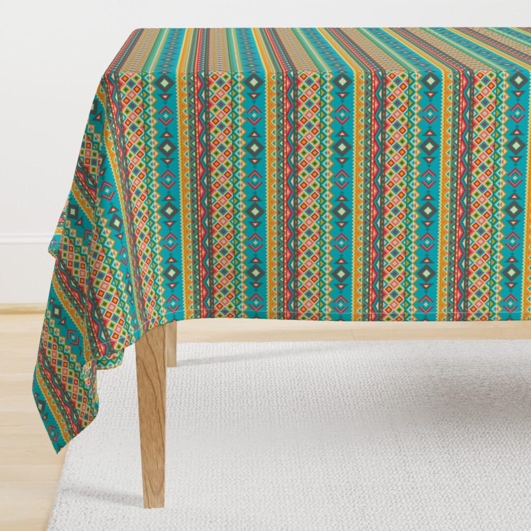 Tribal Pattern Tablecloth - Aztec Tribal Boho Pattern by Furbuddy ...