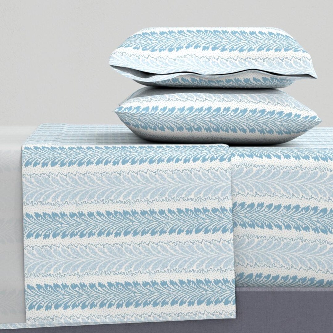 Traditional Sheets - Feather Stripe Blue by Whitneyenglish - Classic ...
