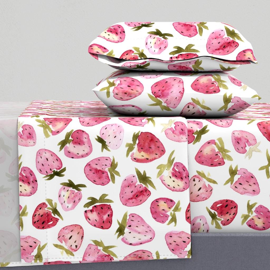 Strawberries Sheets - Strawberries by Daria_nokso - Watercolor Fruit ...