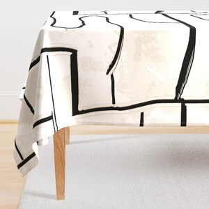 Urban Abstract Tablecloth Graffiti by Etienne Beige Black Cream White ...