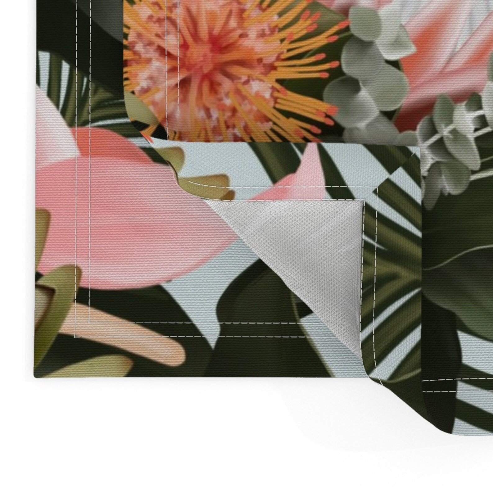 Tropical Placemats set of 2 Tropical Floral on Blue by - Etsy