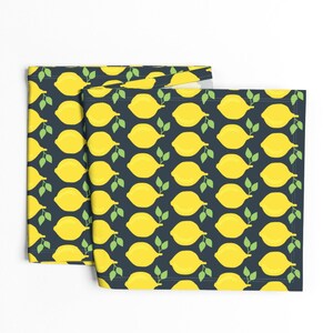 Bright Yellow Lemon Table Runner Retro Lemons in A Row by Sandra_hutter_designs Citrus Cotton ...