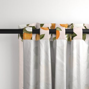 Watercolor Citrus Curtain Panel Large Orange Blossoms by - Etsy