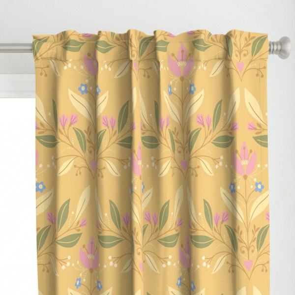 Yellow Floral Drapes - Etsy