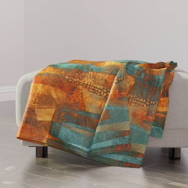 Orange Teal Throw - Etsy