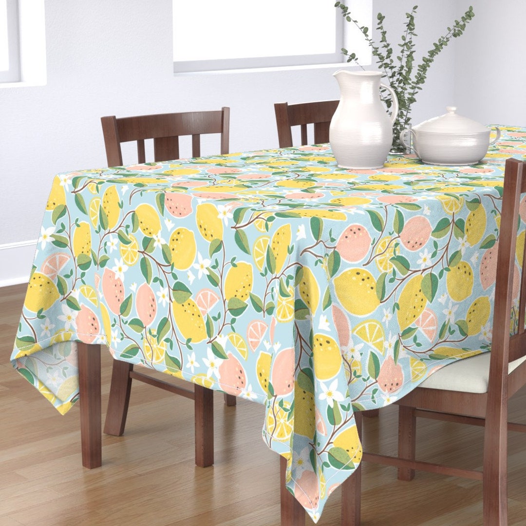 Pastel Citrus Tablecloth Pink Lemonade by - Etsy