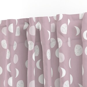 Mauve Moons Curtain Panel Speckled Moon Phases by Ivieclothco Moon ...