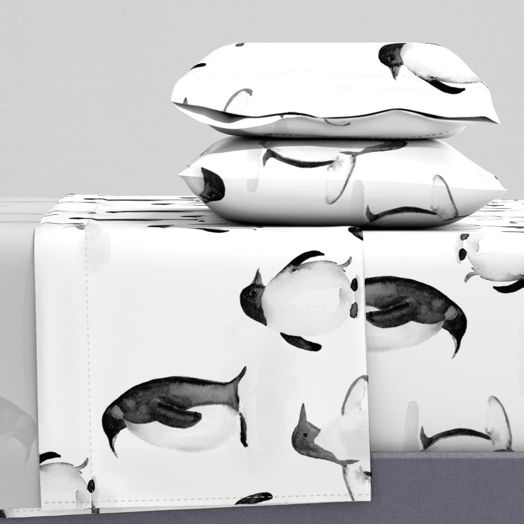 Painterly Penguins Sheets Penguins by Dailymiracles Black and White ...