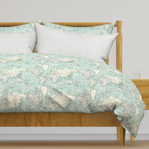 World Map Bedding - Etsy