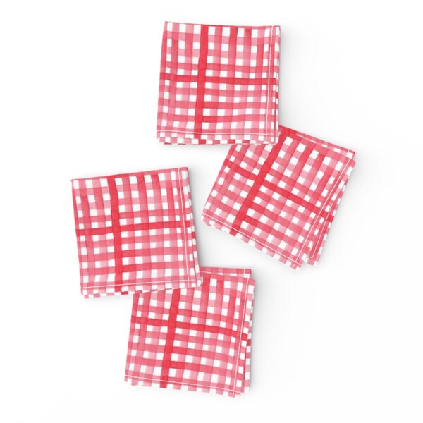 Red Gingham Napkins - Etsy