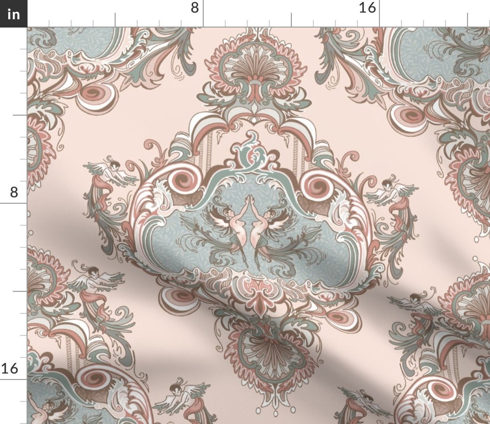 Blush Pink Angels Throw Blanket Rococo Romantic by - Etsy