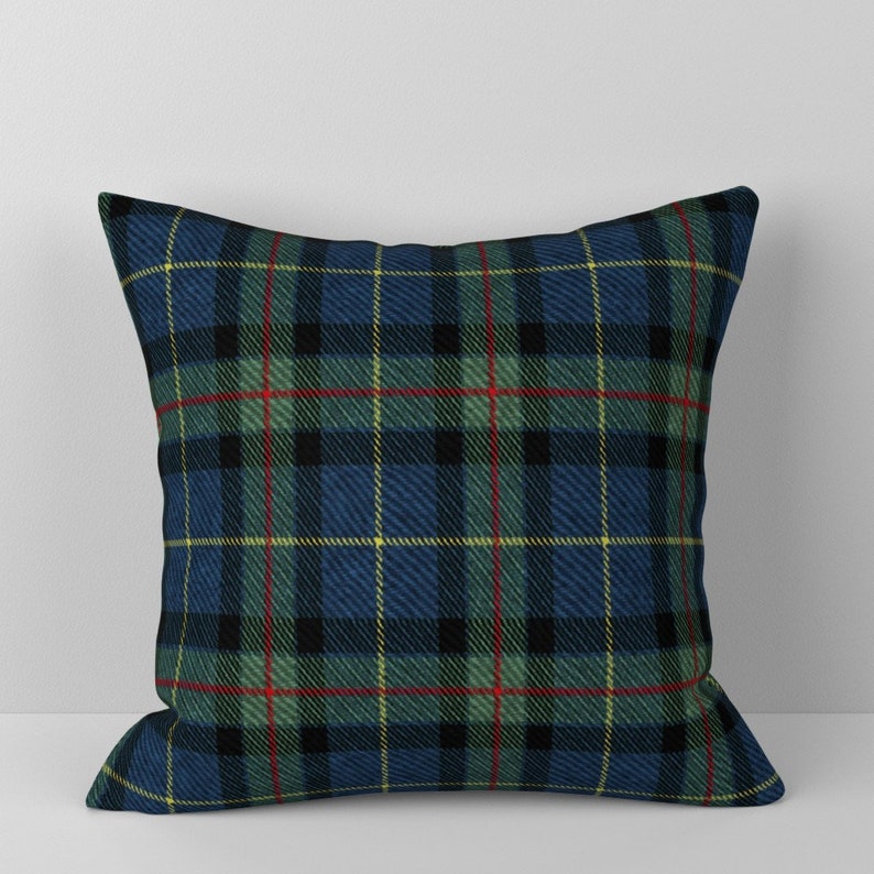 Plaid Throw Pillow - Blue Tartan Traditional Scotland Scottish ...